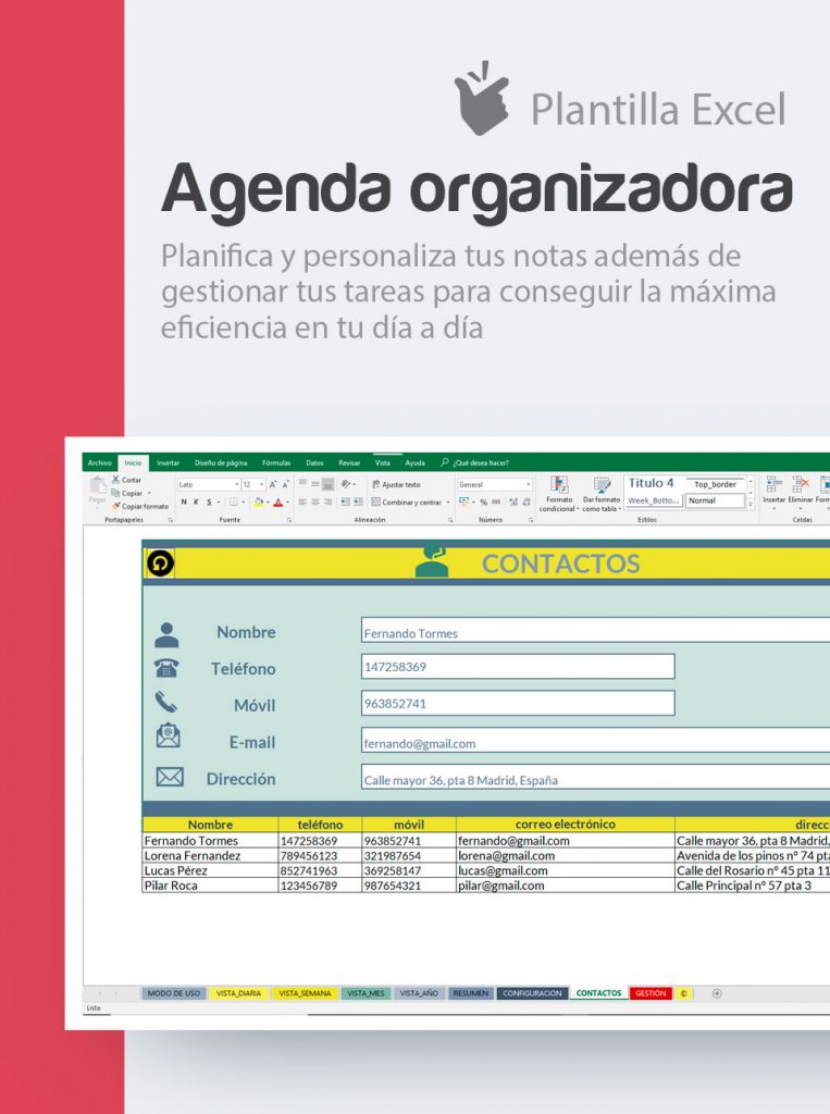 Plantilla Agenda Organizadora | Plantilla Agenda Profesional | Agenda